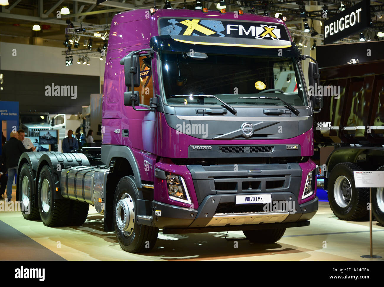 MOSCOW, RUSSIA - SEPTEMBER 8: The Volvo FMX is shown at the „COMTRANS`15” International ...